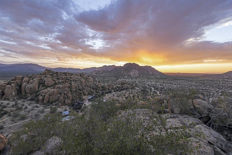Panoramic Picture of Damaraland in Namibia during Sunset Stock Photo ...