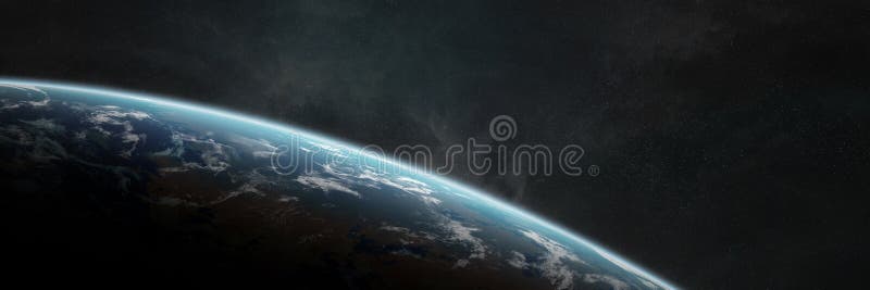 Panoramic Planet Earth Background. Panorama of Space View of the Globe ...