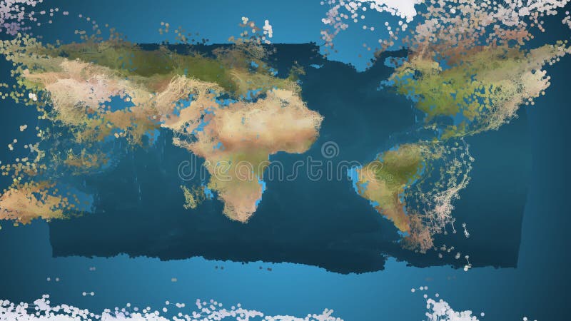 Panoramic Planet Map with Texture Surface in 4k Video. Stock Footage ...