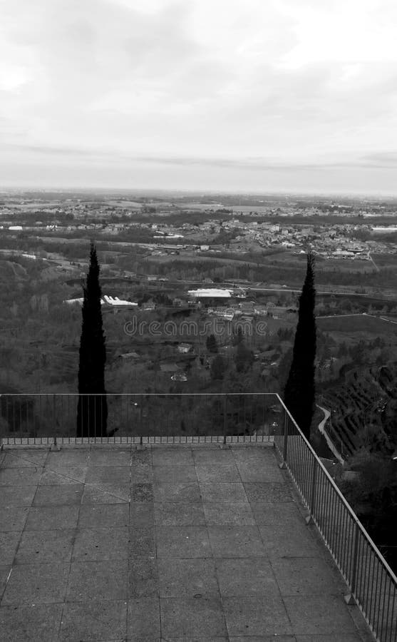 Panoramic Point on the Flat Land in a Cloudy Day Stock Photo - Image of ...