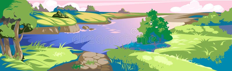 Winding River Silhouette Stock Illustrations – 51 Winding River ...