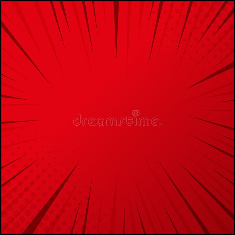 Panoramic Red Comic Zoom with Lines - Vector Stock Vector ...