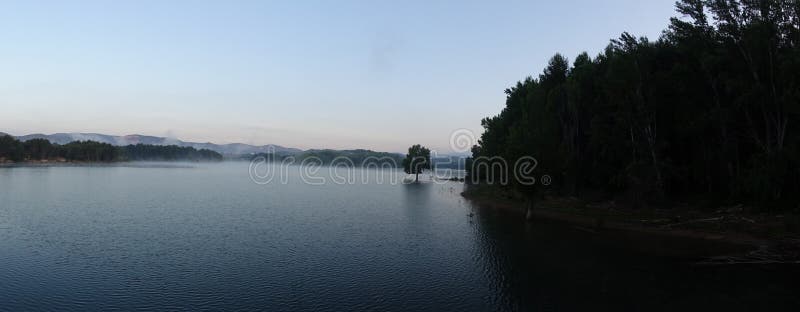 Panoramic of the Reservoir of the Lap at Dawn Stock Image - Image of ...