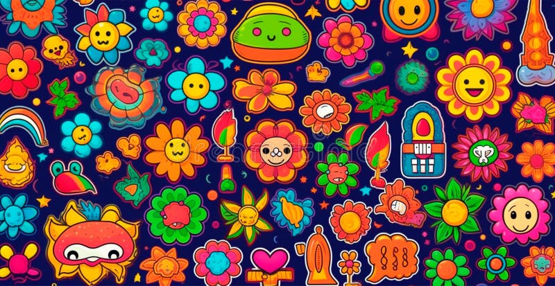 Panoramic Retro Animation Background of the 80s, Stylish Template - AI ...