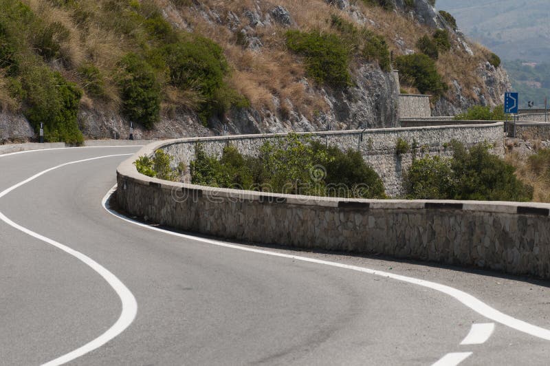 Panoramic Road Curve Along the Coast Stock Photo - Image of landscape ...