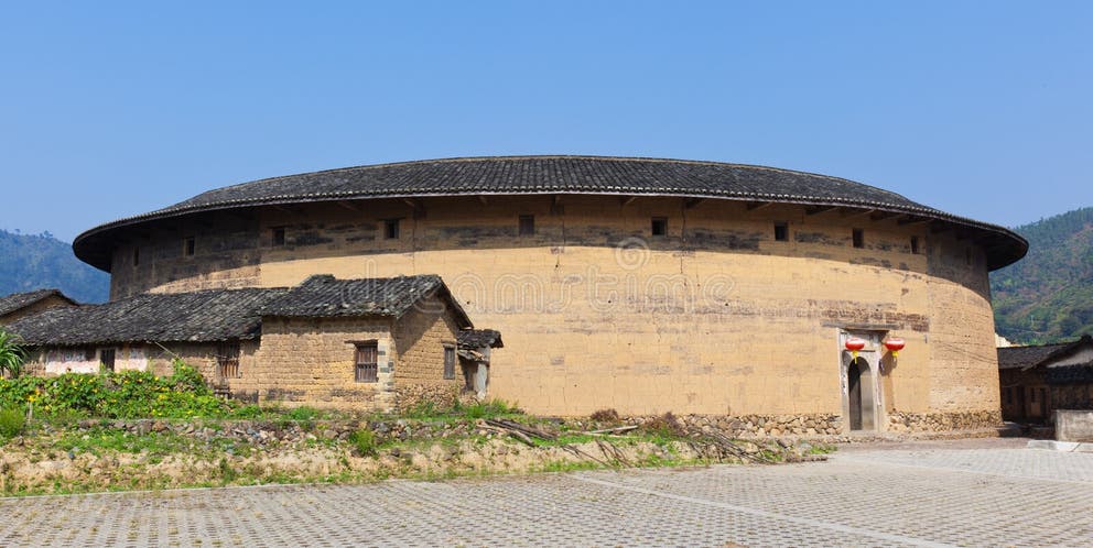 The Panoramic of the Round Hakka Earth Building Stock Photo - Image of ...