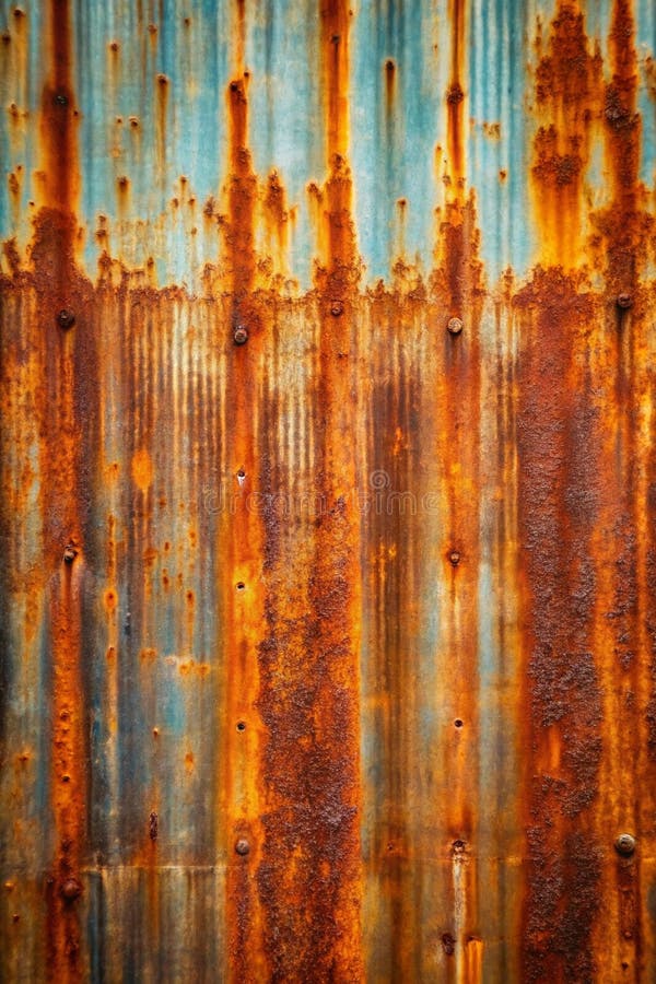 Panoramic Rusted Metal Texture with Oxidized Background Stock ...