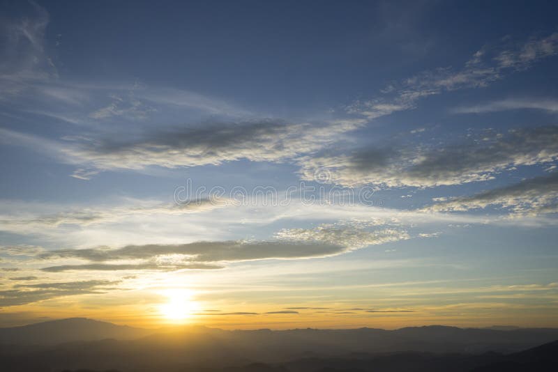 Panoramic Scenery Of Mountains At Sunset Stock Image - Image of sunset ...