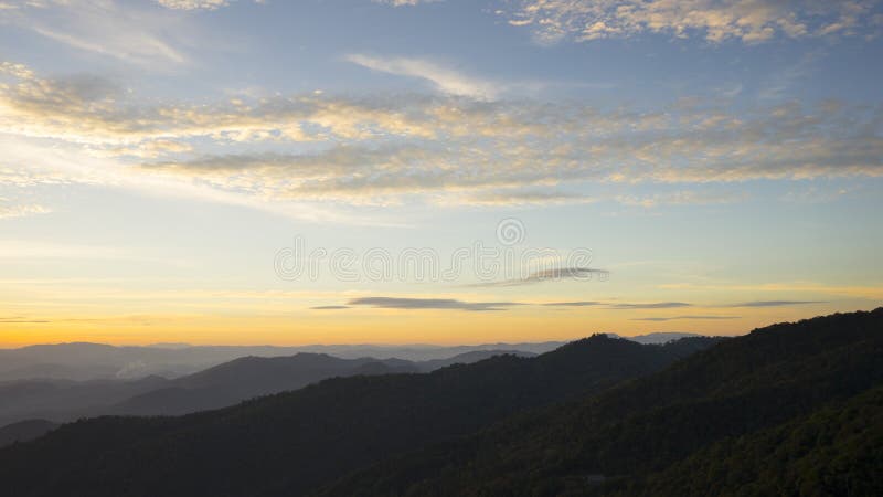 Panoramic Scenery of Mountains at Sunset Stock Image - Image of peak ...