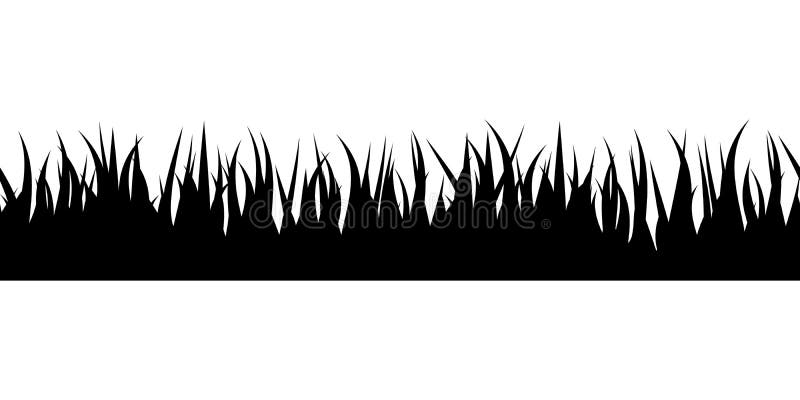Panoramic Seamless Grass Silhouette Stock Vector - Illustration of ...