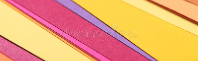 Panoramic Shot of Colorful, Bright and Blank Papers. Stock Image ...