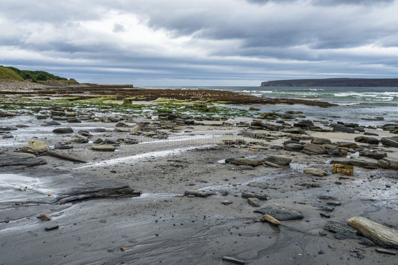 Panoramic Shot of Dunnet Bay and Dunnet Head with a Promontory in the ...