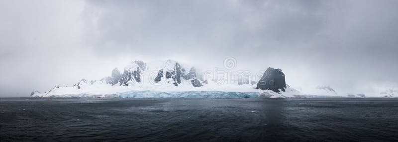 Panoramic Shot of Icy Rock Formations in Antarctica Stock Photo - Image ...