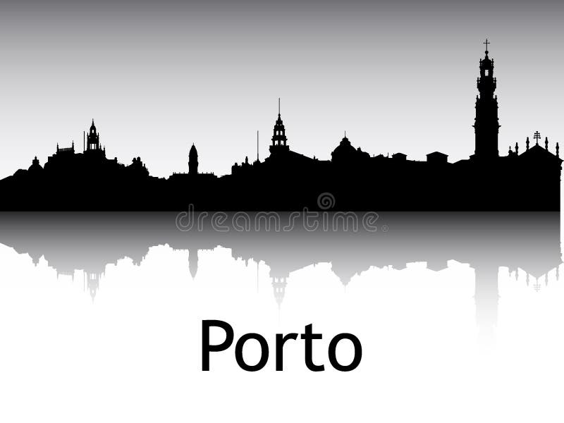 Porto Silhouette Skyline. Portugal - Porto Vector City, Portuguese ...