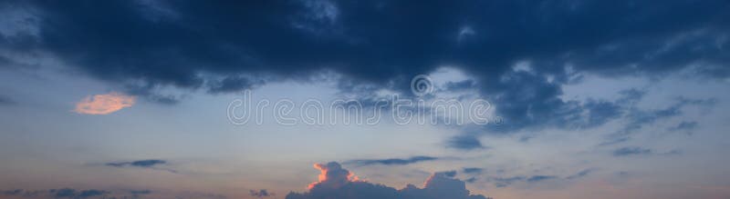 Panoramic Sky with Beautiful in Evening Time Beautiful Background Stock ...