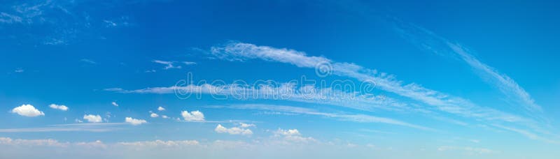 Panoramic Sky - Real Blue Sky during Daytime with White Light Clouds ...