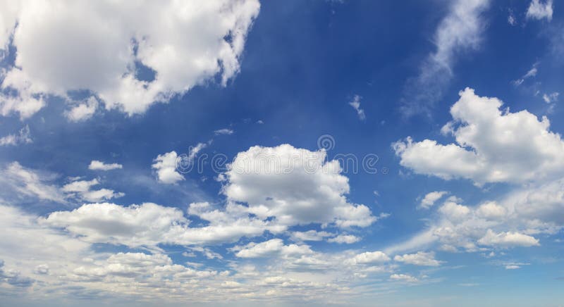 Panoramic Sky - Real Blue Sky during Daytime with White Light Clouds ...