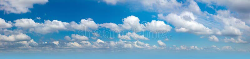 Panoramic Sky - Real Blue Sky during Daytime with White Light Clouds ...