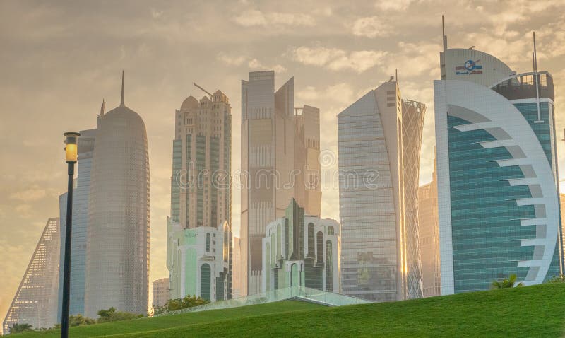 The Panoramic Skyline of Doha, Qatar Editorial Photo - Image of ...
