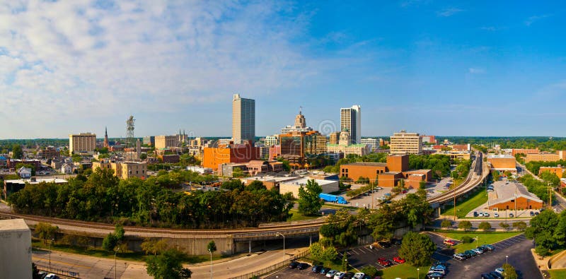 Panoramic Skyline of Fort Wayne with Buildings and Trees and Roads ...