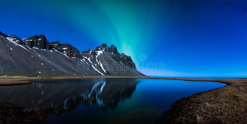 Panoramic Snowy Winter Scene in Scandinavia Stock Photo - Image of ...