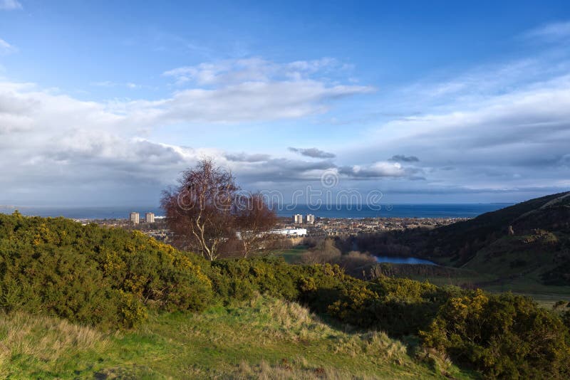 Panoramic Splendor: a View from Arthur Seat Stock Photo - Image of ...