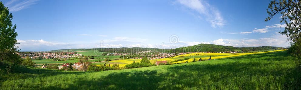 Panoramic Spring Landscape-6 Vertical Shots Stock Photo - Image of ...