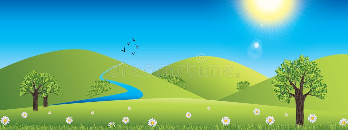 Peaceful Spring Landscape Stock Illustrations – 261,616 Peaceful Spring ...
