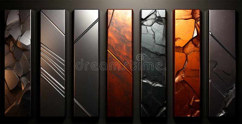 Panoramic Steel Background, Abstract Colored Metal Parts - AI Generated ...