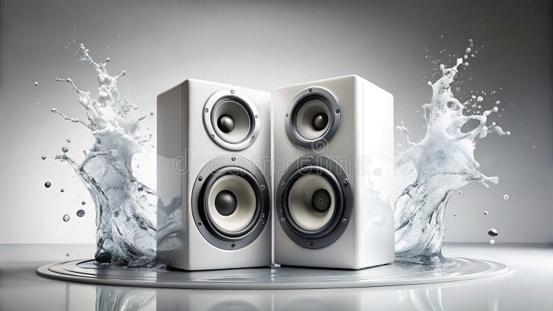 Panoramic Studio Monitor Setup with Fresh Splash Effect a Clean Modern ...