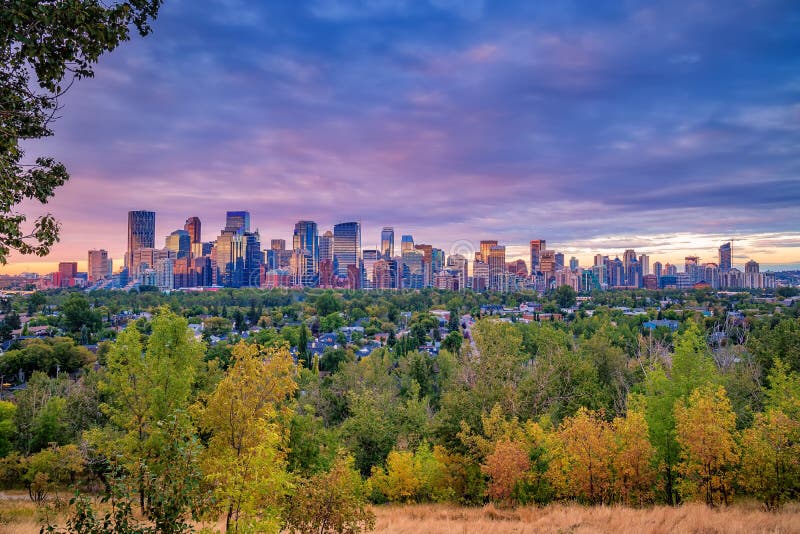 Panoramic Sunrise Clouds Over Downtown Calgary Stock Photo - Image of ...