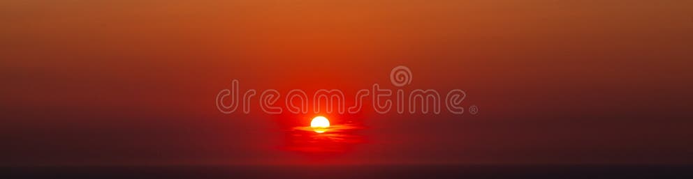 Panoramic Sunset and Clouds Over Sea Panorama Web Banner Header Stock ...