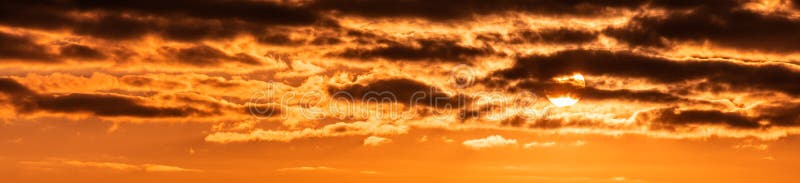 Panoramic Sunset and Clouds Panorama Web Banner Header Stock Photo ...
