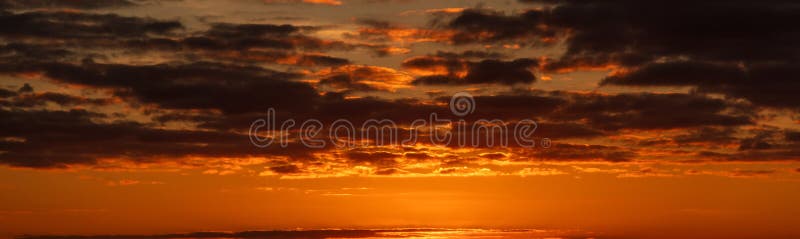 Panoramic Sunset and Clouds Panorama Web Banner Header Stock Photo ...