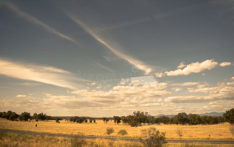 Panoramic Sunset View from a Farm in Australia Stock Photo - Image of ...