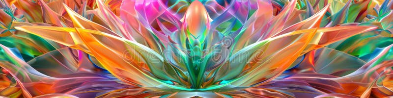 Panoramic Symmetrical Abstract Floral Artwork Stock Photo - Image of ...