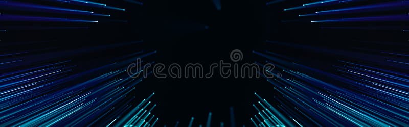 Panoramic Tech Background, Connected Points and Led Lines ...