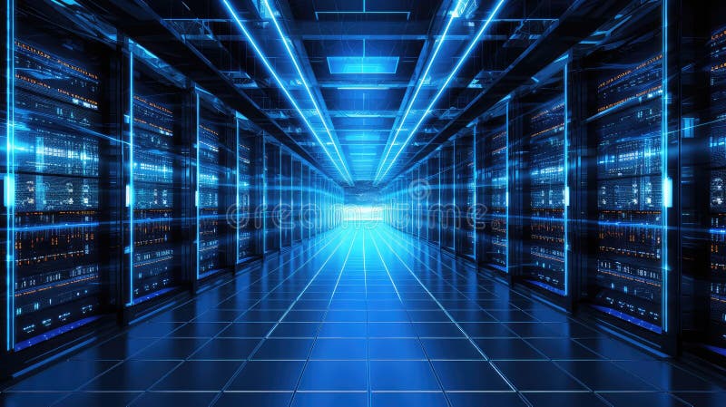 Panoramic Technology Wallpaper Stock Illustration - Illustration of ...