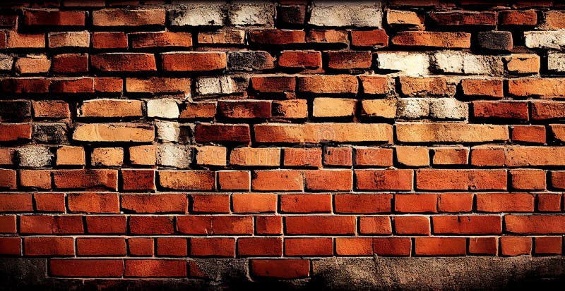 Panoramic Texture, Old Ruined Red Brick Wall - AI Generated Image Stock ...