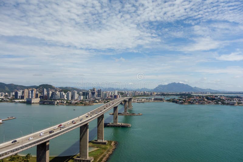 Panoramic of the Third Bridge, Terceira Ponte, in Vitoria, ES, Brazil ...