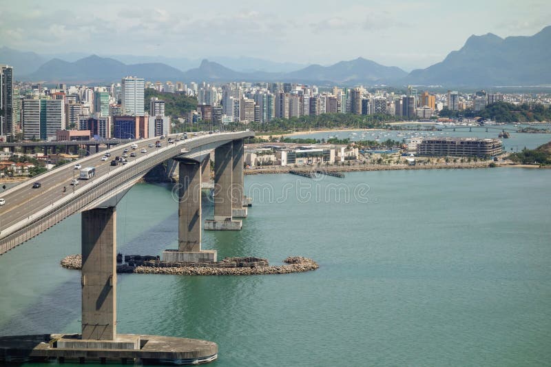 Panoramic of the Third Bridge, Terceira Ponte, in Vitoria, ES, Brazil ...