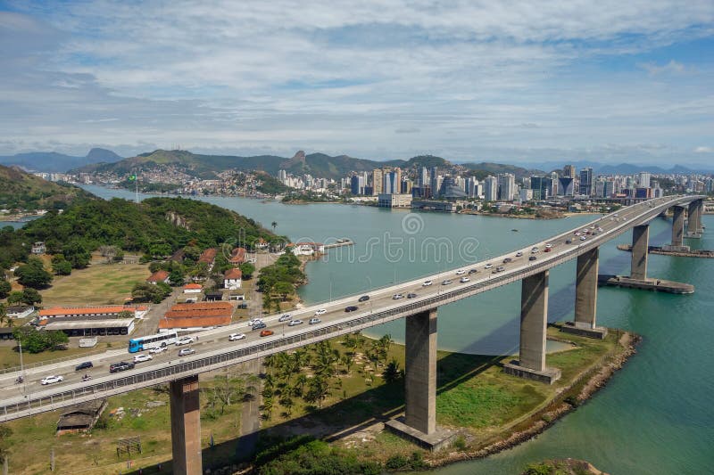 Panoramic of the Third Bridge, Terceira Ponte, in Vitoria, ES, Brazil ...
