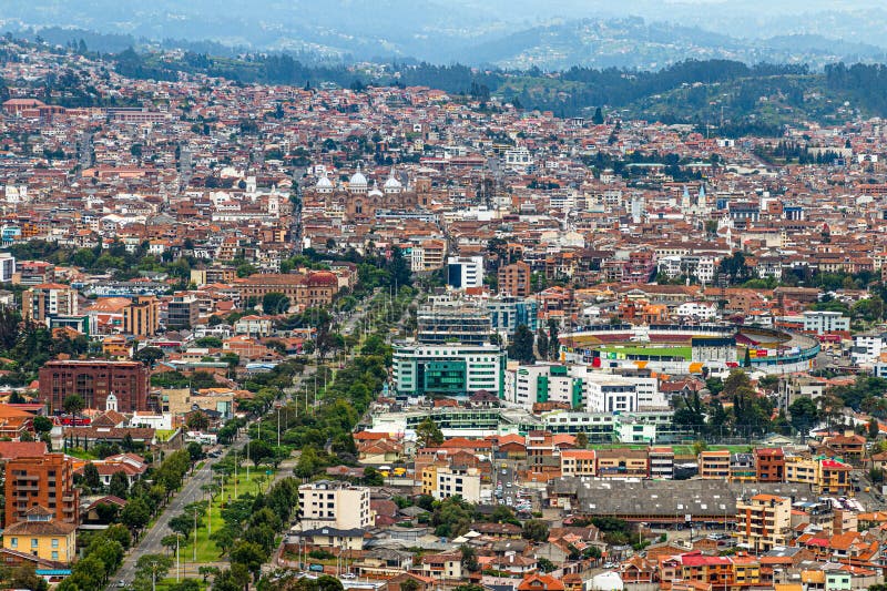 Panoramic Top View of the City of Cuenca, Located in the Valley ...