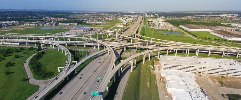 Interstate Junction Aerial View Stock Image - Image of crowded ...