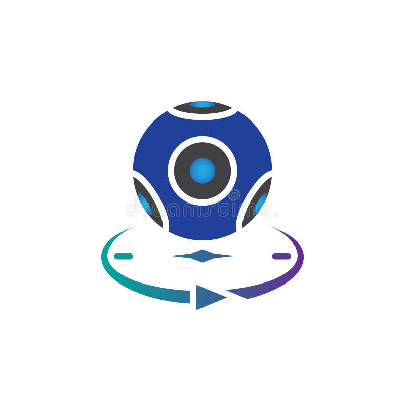 Panoramic Video Camera Icon Vector, Virtual Reality Device Solid Logo ...