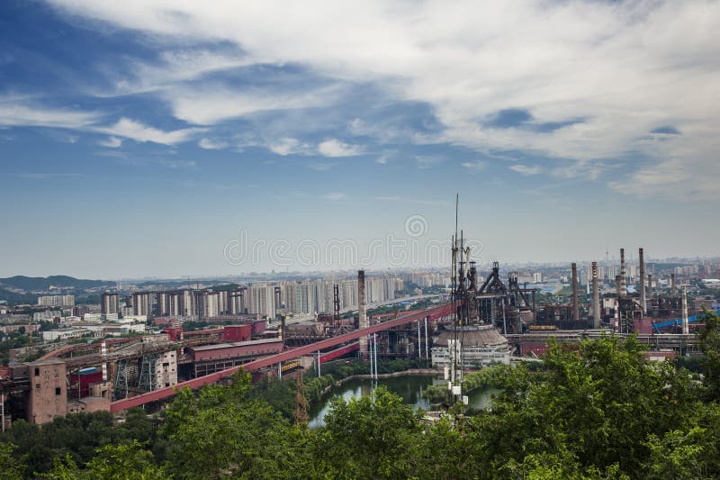 Panoramic View of a Abandoned Steel Works Stock Photo - Image of worker ...