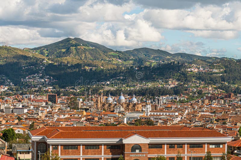 Panoramic View from Above of the Historic Center of Cuenca, Ecuador ...