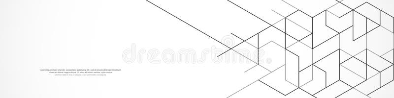 Panoramic View of Abstract Geometric Background with Hexagons Shape ...