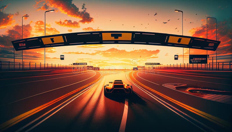 Panoramic View of Abstract Race Ring. Stock Illustration - Illustration ...