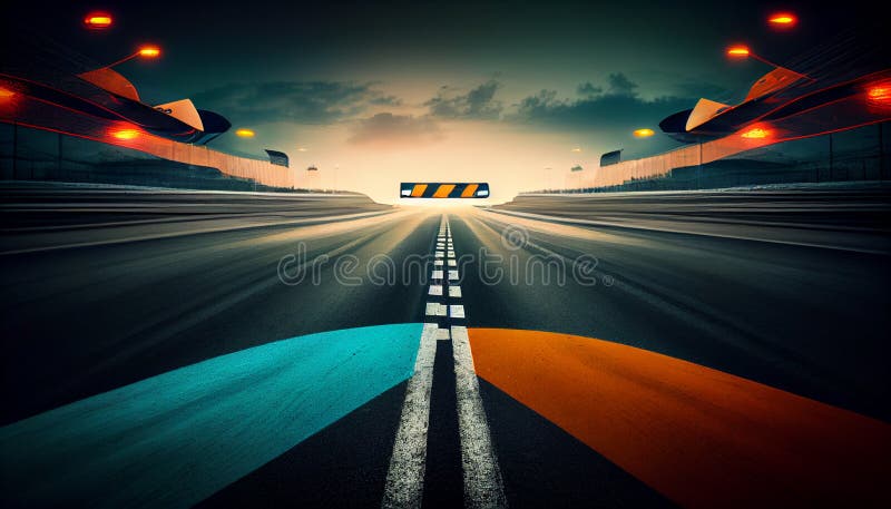 Panoramic View of Abstract Race Ring. Stock Illustration - Illustration ...